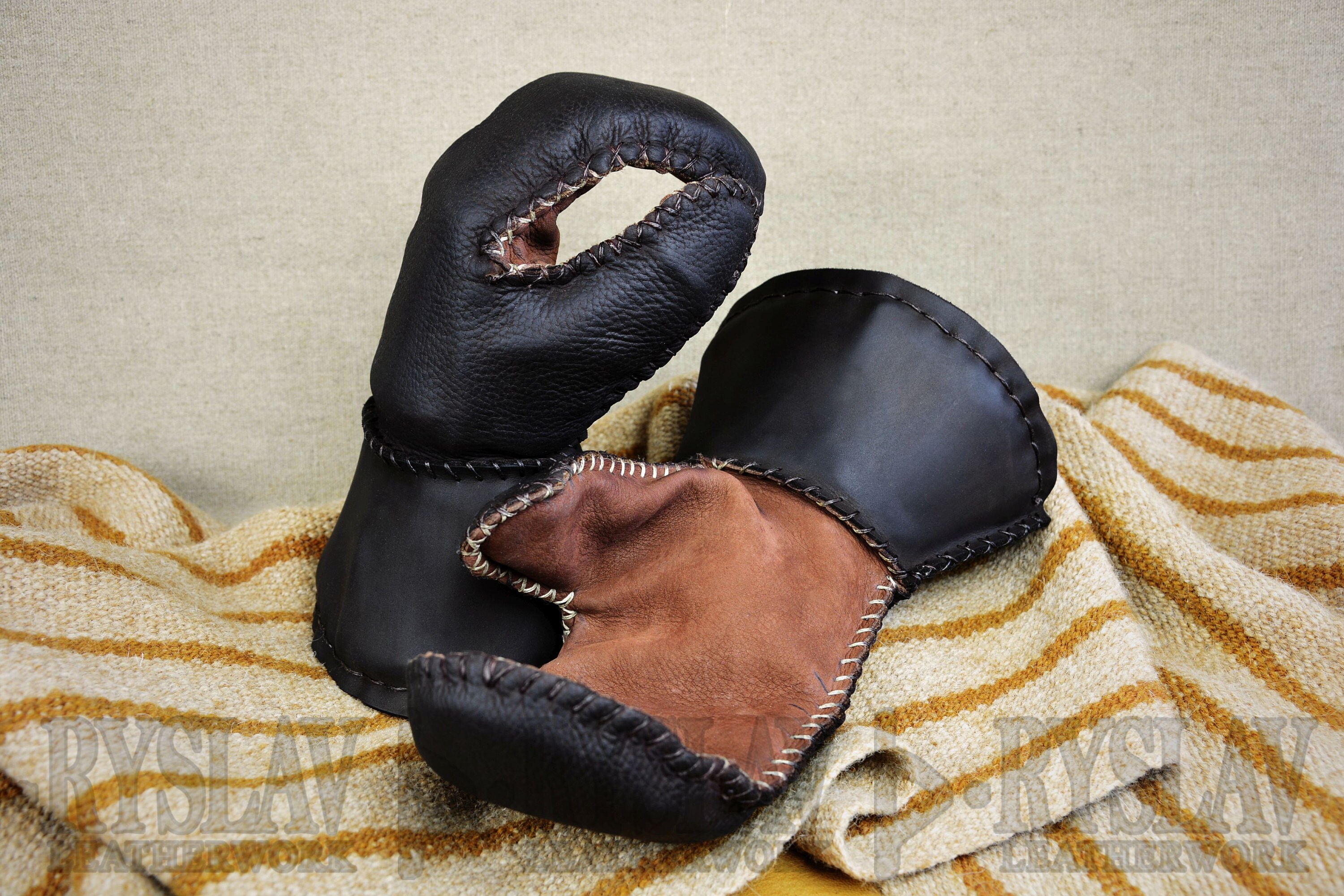 Leather Viking Glove for FULL CONTACT Fight, Steel Plates & Genuine ...