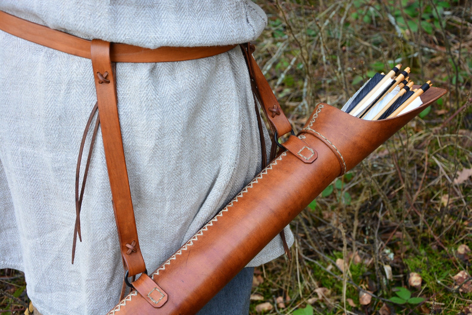 Viking Early Medieval Leather Quiver for Arrows, Traditional Archery ...