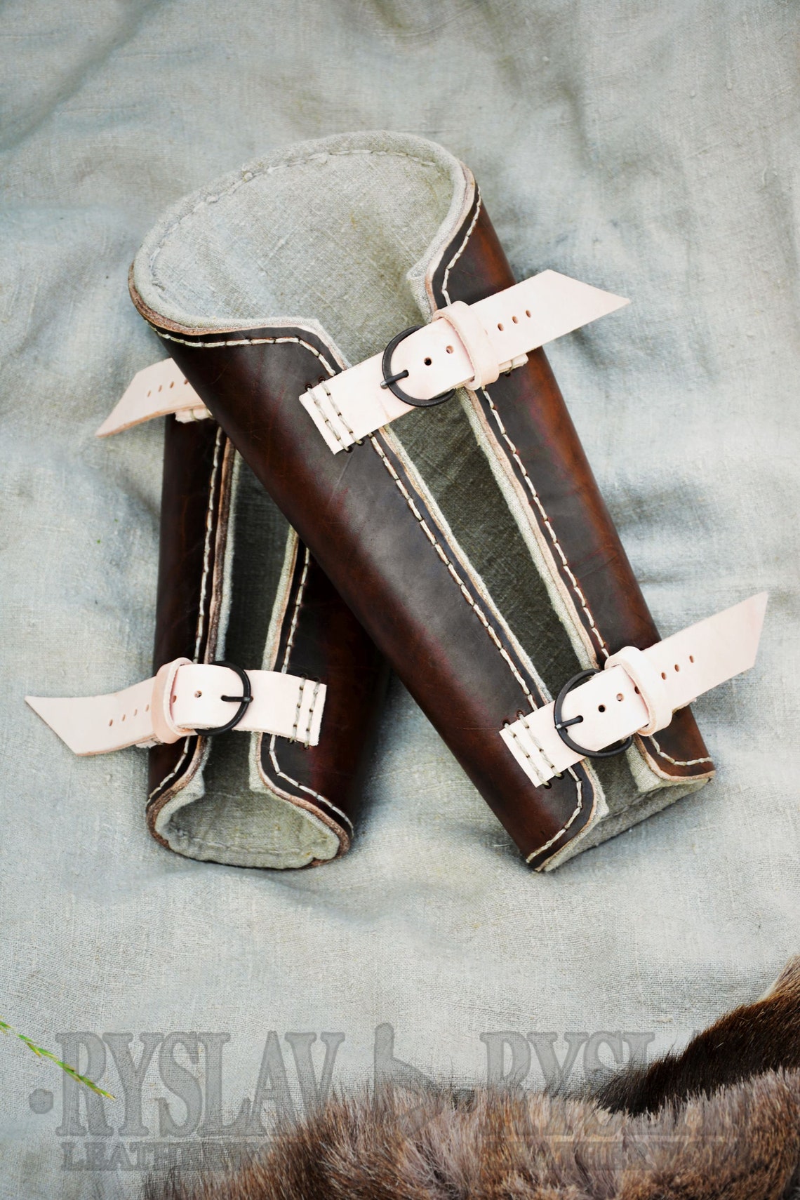 Leather Viking Combat Vambrace for FULL CONTACT FIGHT, Strengthened ...