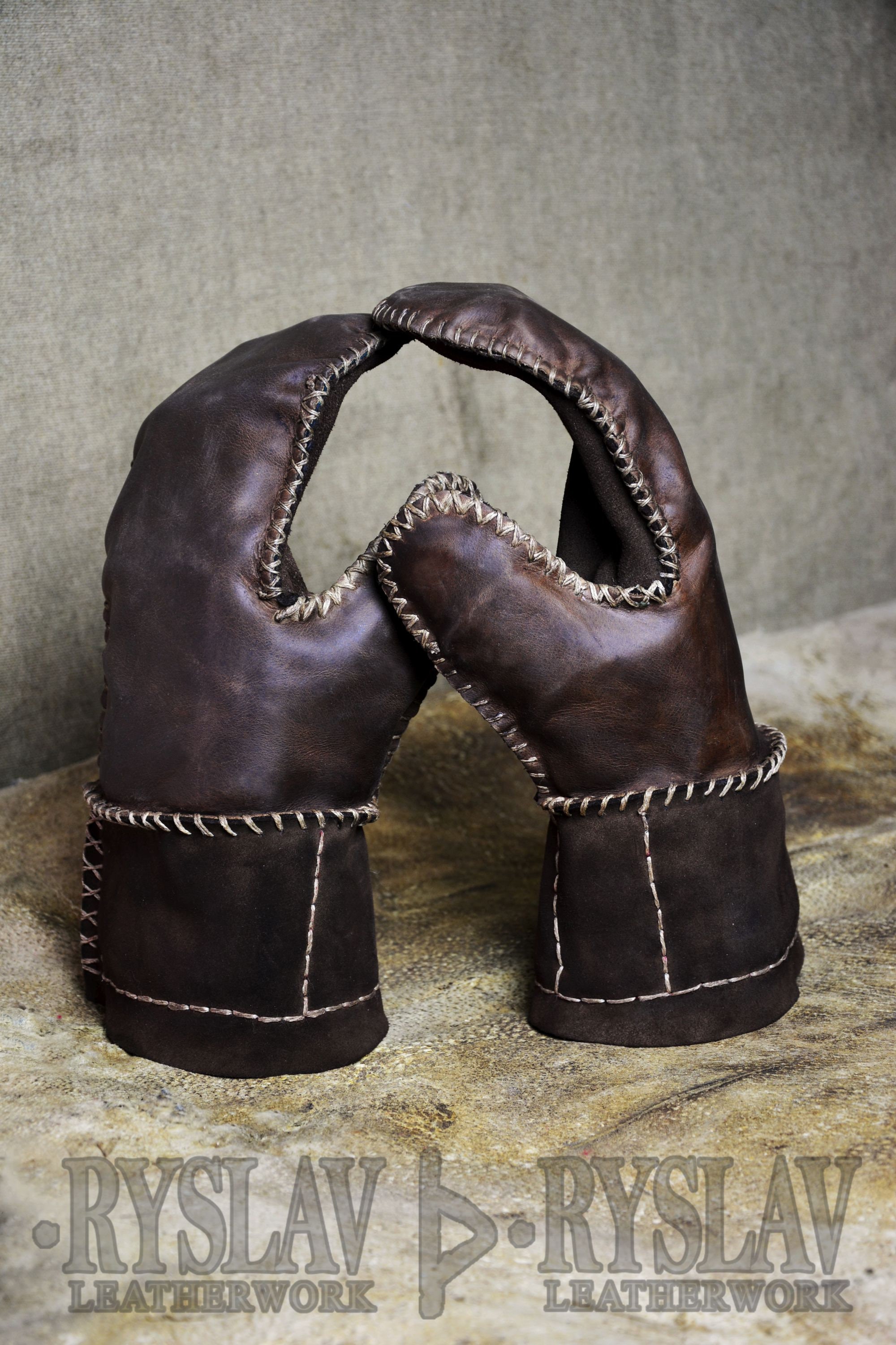Leather Viking Glove for FULL CONTACT Fight Steel Plates & - Etsy