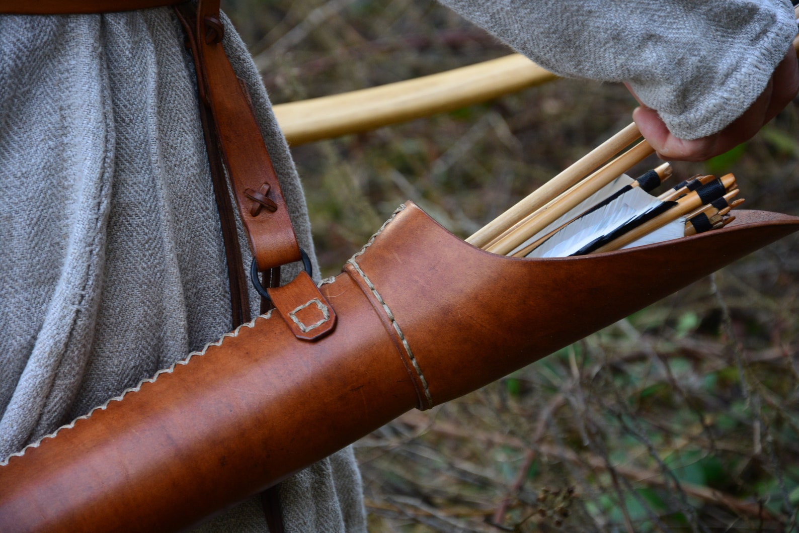 Viking Early Medieval Leather Quiver for Arrows, Traditional Archery ...