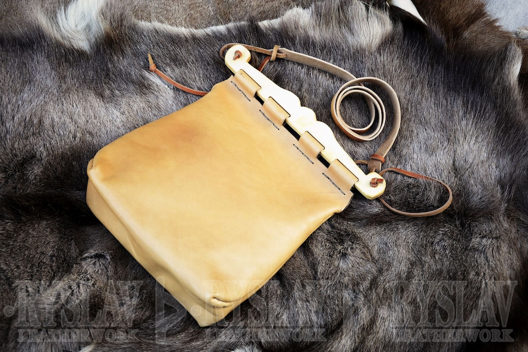 Viking Leather HANDLE Bag, Hedeby Haithabu Bag, Early Medieval ...