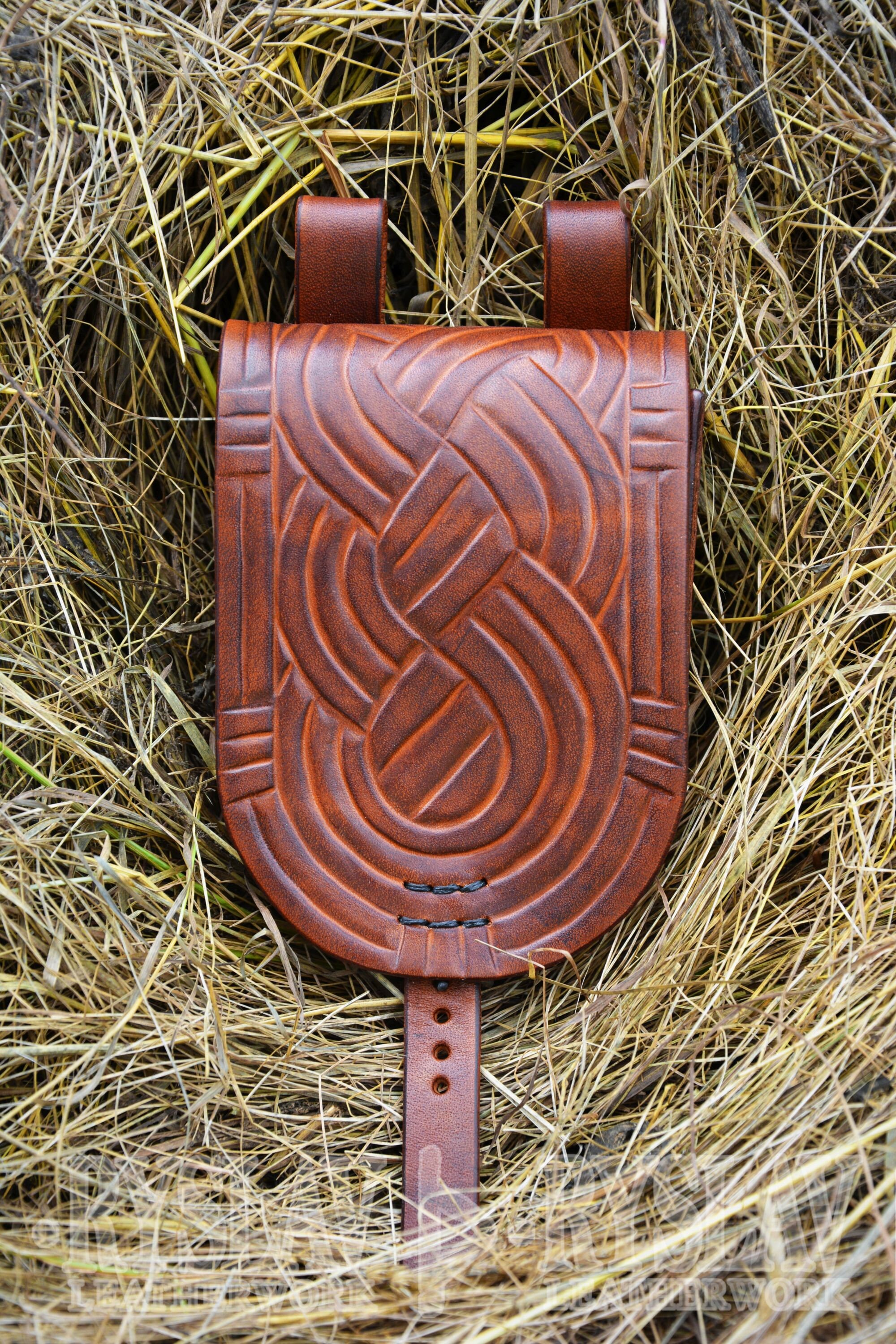 Early Medieval Leather BELT POUCH Bag, Historically Inspired Carving ...