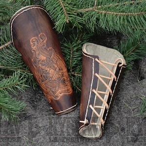 Leather Viking Combat Vambrace for FULL CONTACT FIGHT, Strengthened ...