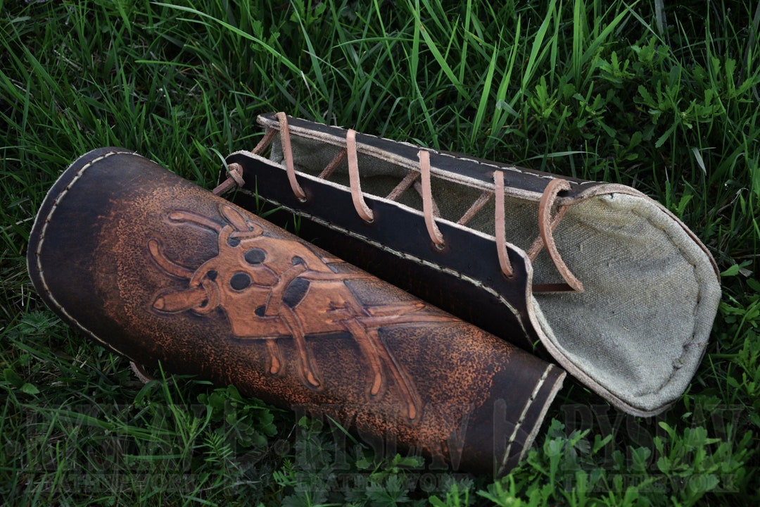 Leather Viking Combat Vambrace for FULL CONTACT FIGHT, Strengthened ...