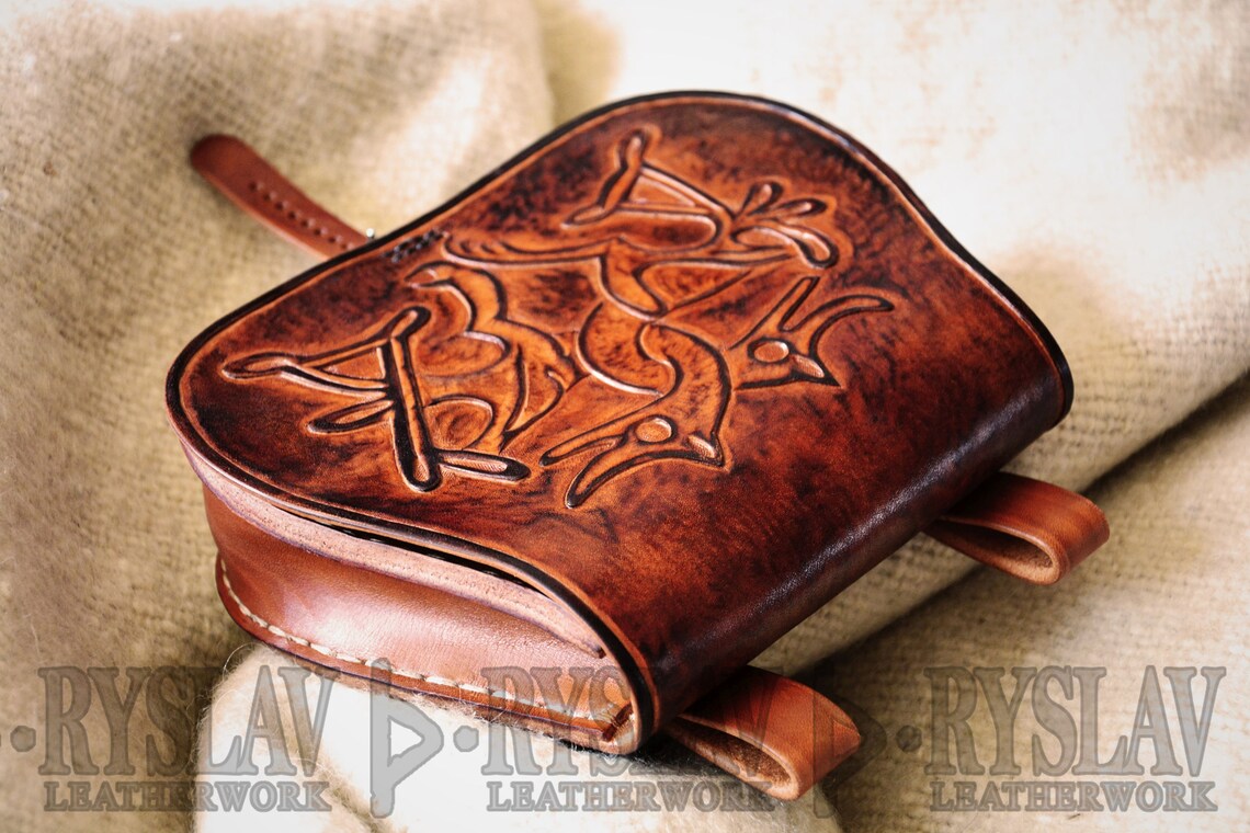 Early Medieval Leather BELT POUCH Bag Historically Inspired - Etsy