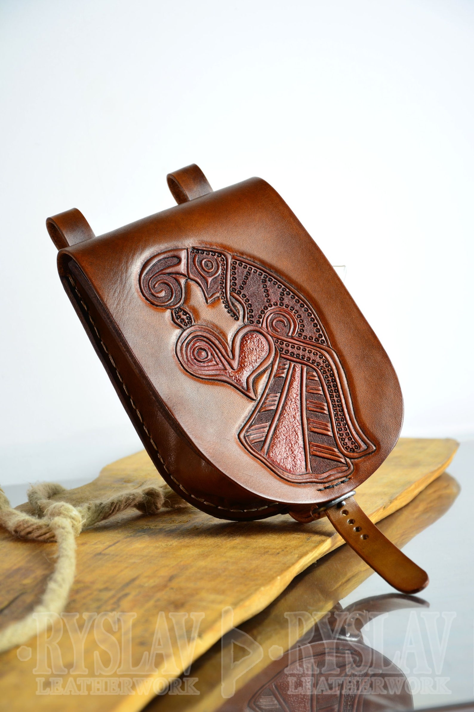 Early Medieval Leather BELT POUCH Bag Historically Inspired | Etsy