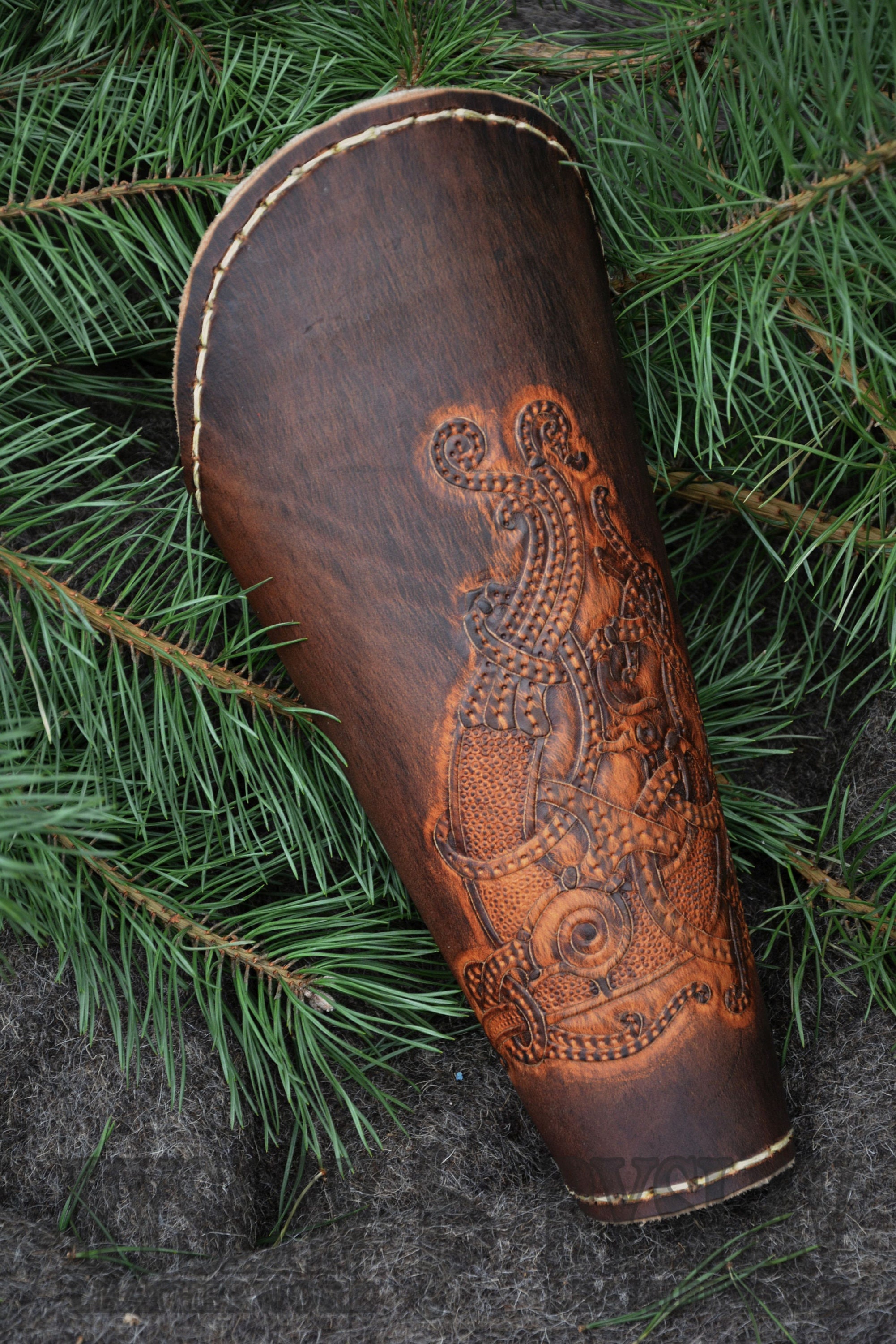 Leather Viking Combat Vambrace for FULL CONTACT FIGHT, Strengthened ...