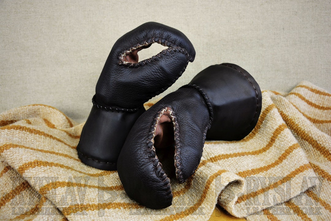 Leather Viking Glove for FULL CONTACT Fight, Steel Plates & Genuine ...