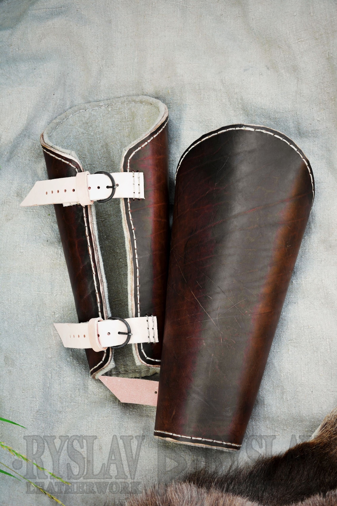Leather Viking Combat Vambrace for FULL CONTACT FIGHT, Strengthened ...