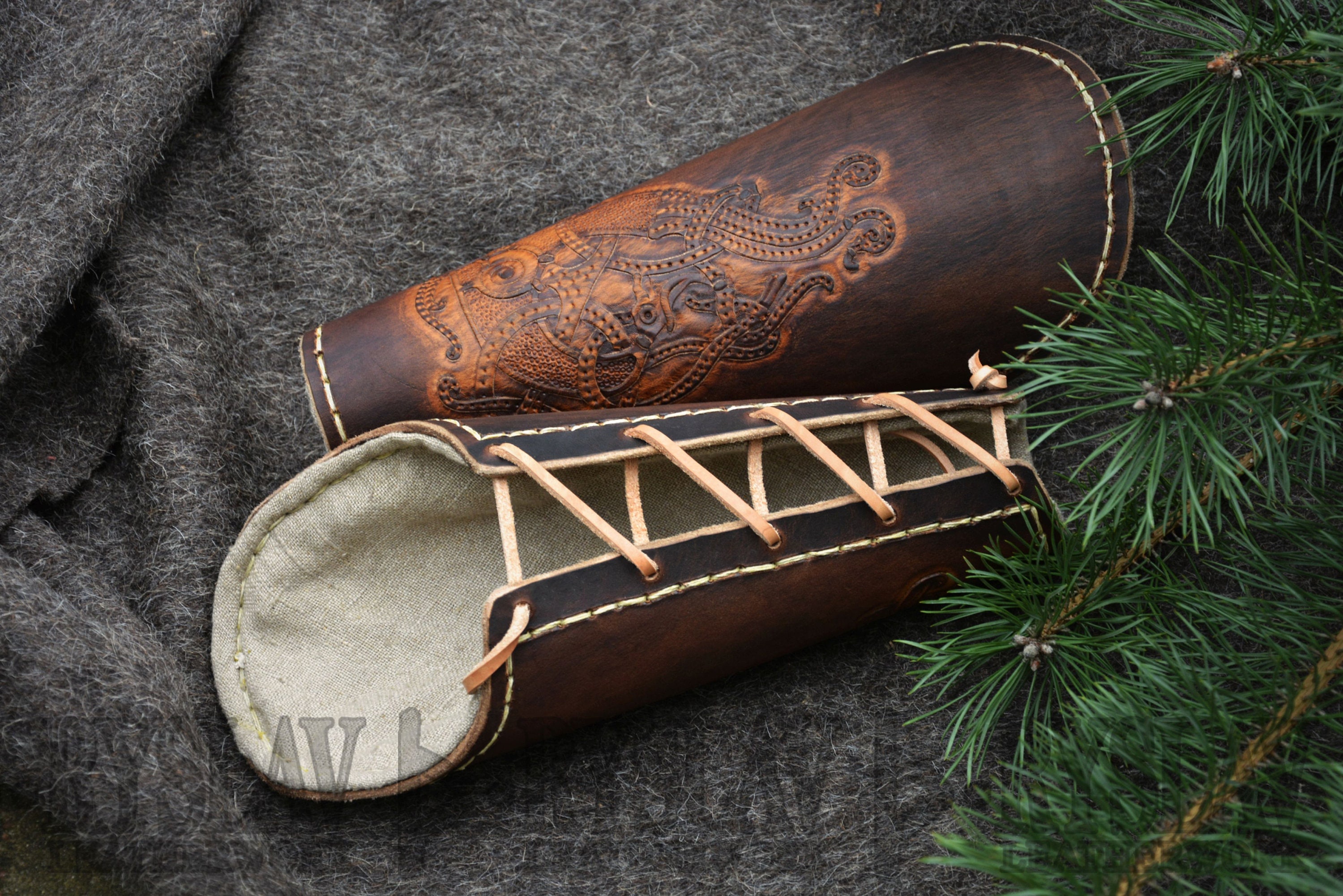 Leather Viking Combat Vambrace for FULL CONTACT FIGHT, Strengthened ...