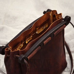 Viking Leather HANDLE Bag, Hedeby Haithabu Bag, Early Medieval ...