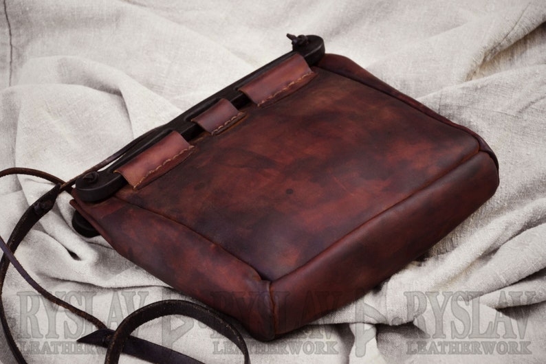 Viking Leather HANDLE Bag, Hedeby Haithabu Bag, Early Medieval ...