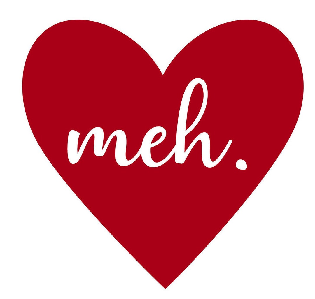 Meh Heart Svg - Etsy