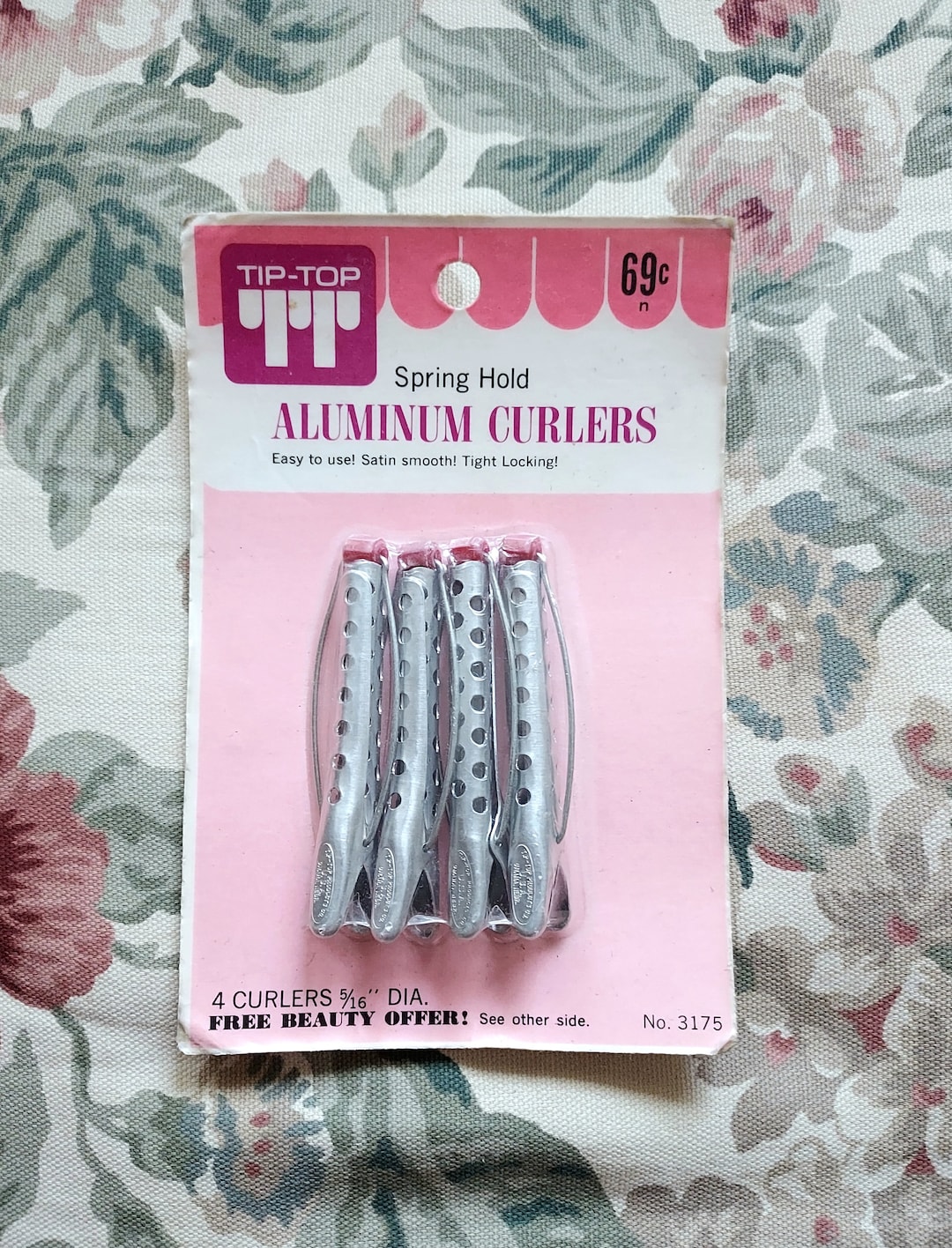 NOS Auminum Tip Top Curlers on Display Card Set of 4 * 1960s Hairstyle ...