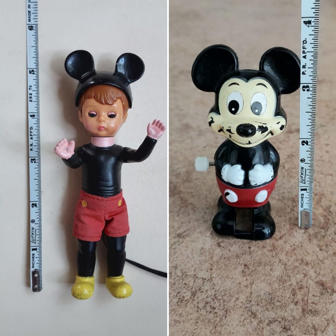 Vintage TOMY Mickey Mouse Wind up Toy & Madame Alexander Mickey Mouse ...