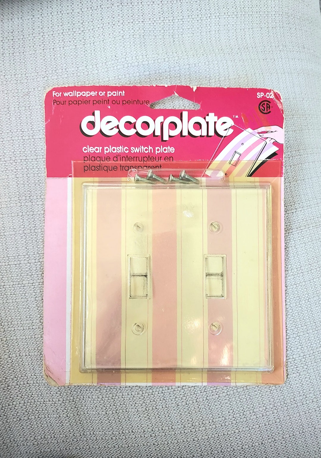 NOS Transparent Light Switch Cover Double Slot Wall Plate Vintage ...