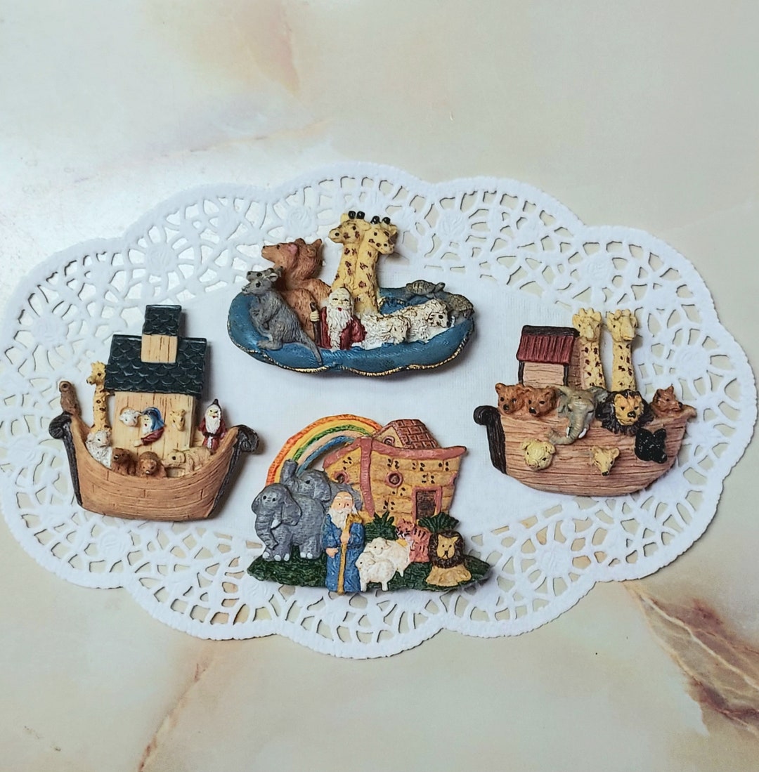 Vintage Noah's Ark 3D Magnets Set Of4 * Spiritual Magnets ...