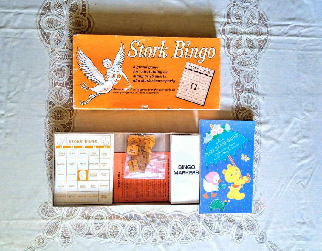 Stork Bingo Baby Shower Game * Leister Game Co * Vintage Hallmark Baby ...