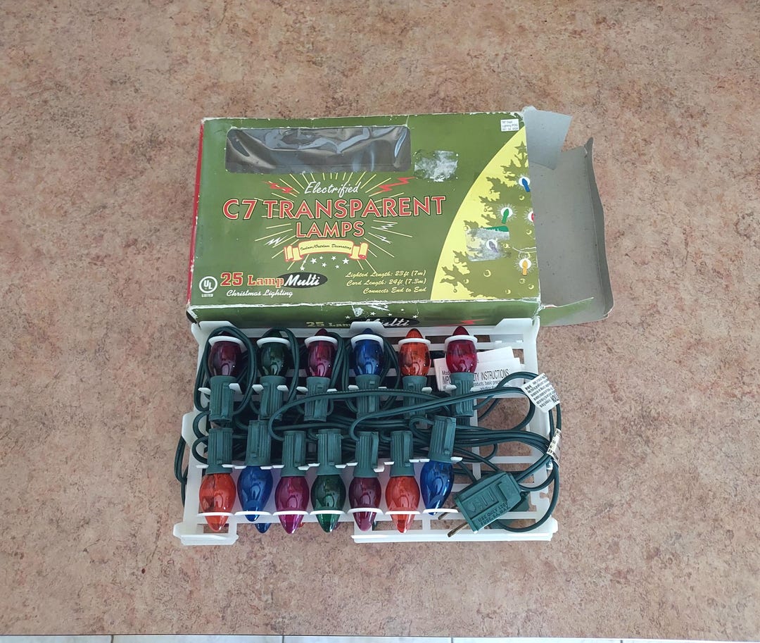 Vintage Christmas C7 Transparent String Lights 2002 Target Retro ...