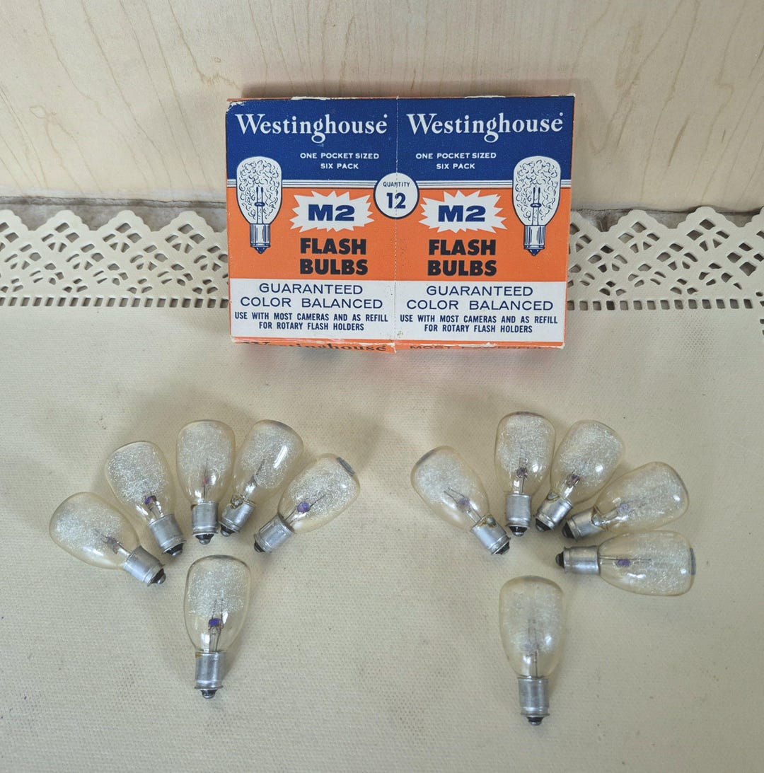 Vintage Westinghouse M2 Camera Flash Bulbs Pocket Sized Boxes - 2 Boxes ...