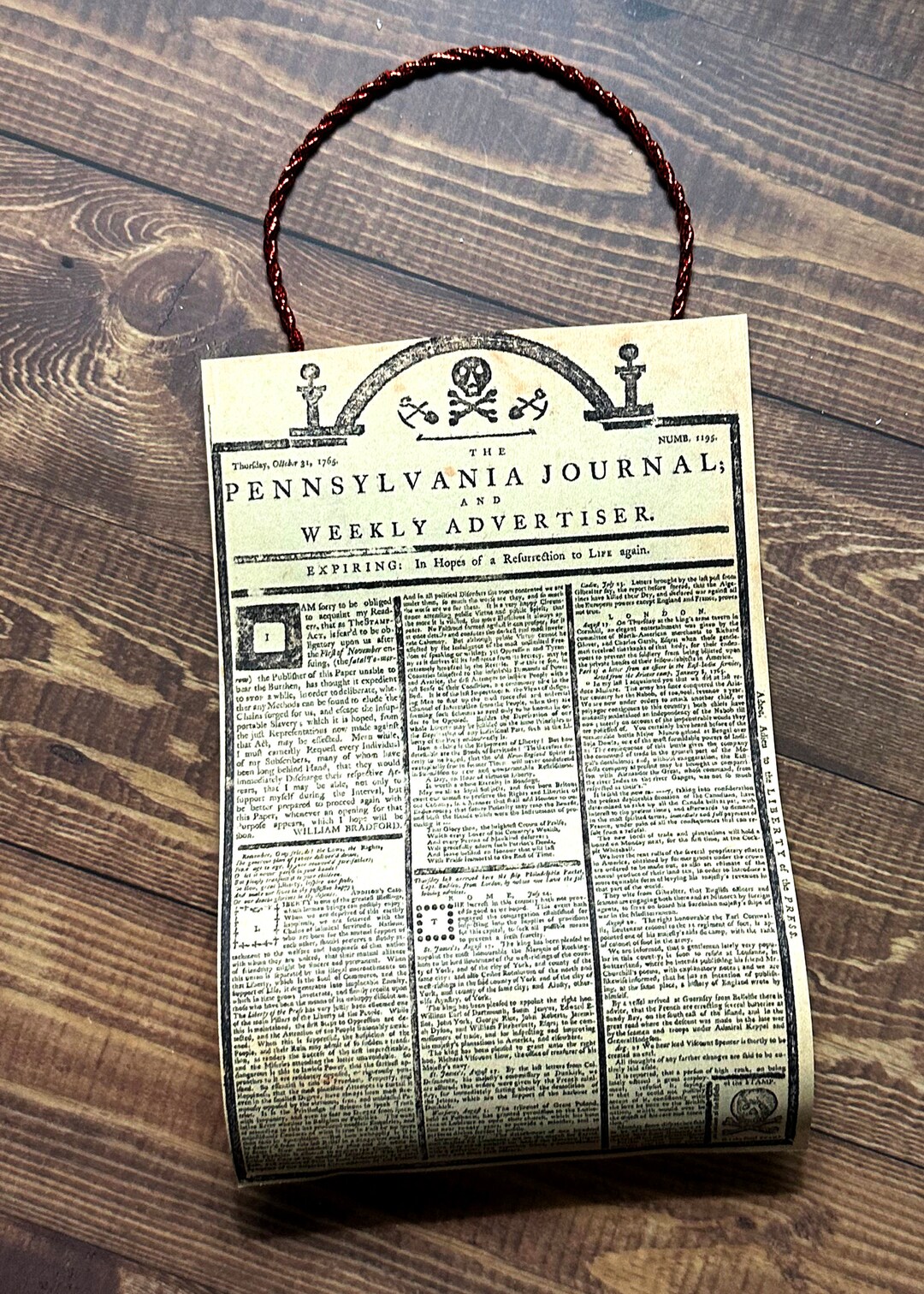 Stamp Act Newspaper American Revolution Christmas Ornament | Musical ...