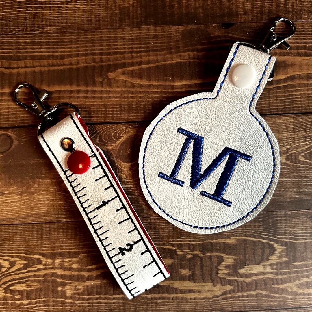 ITH Ruler Measuring Tape & Circle Key Fob Keychain Lanyard, 2 Patterns ...