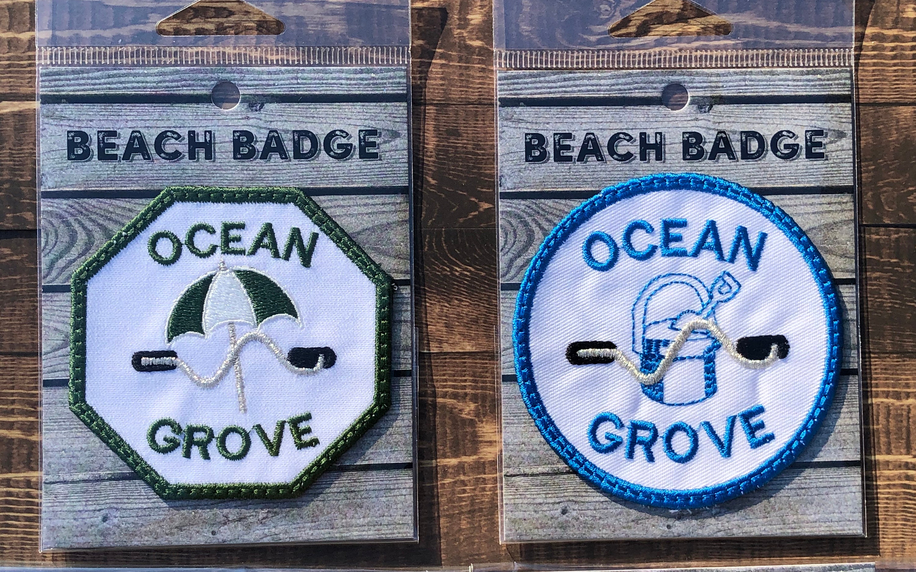 3 Beach Badge Iron on Patch Jersey Shore Ocean Grove | Etsy
