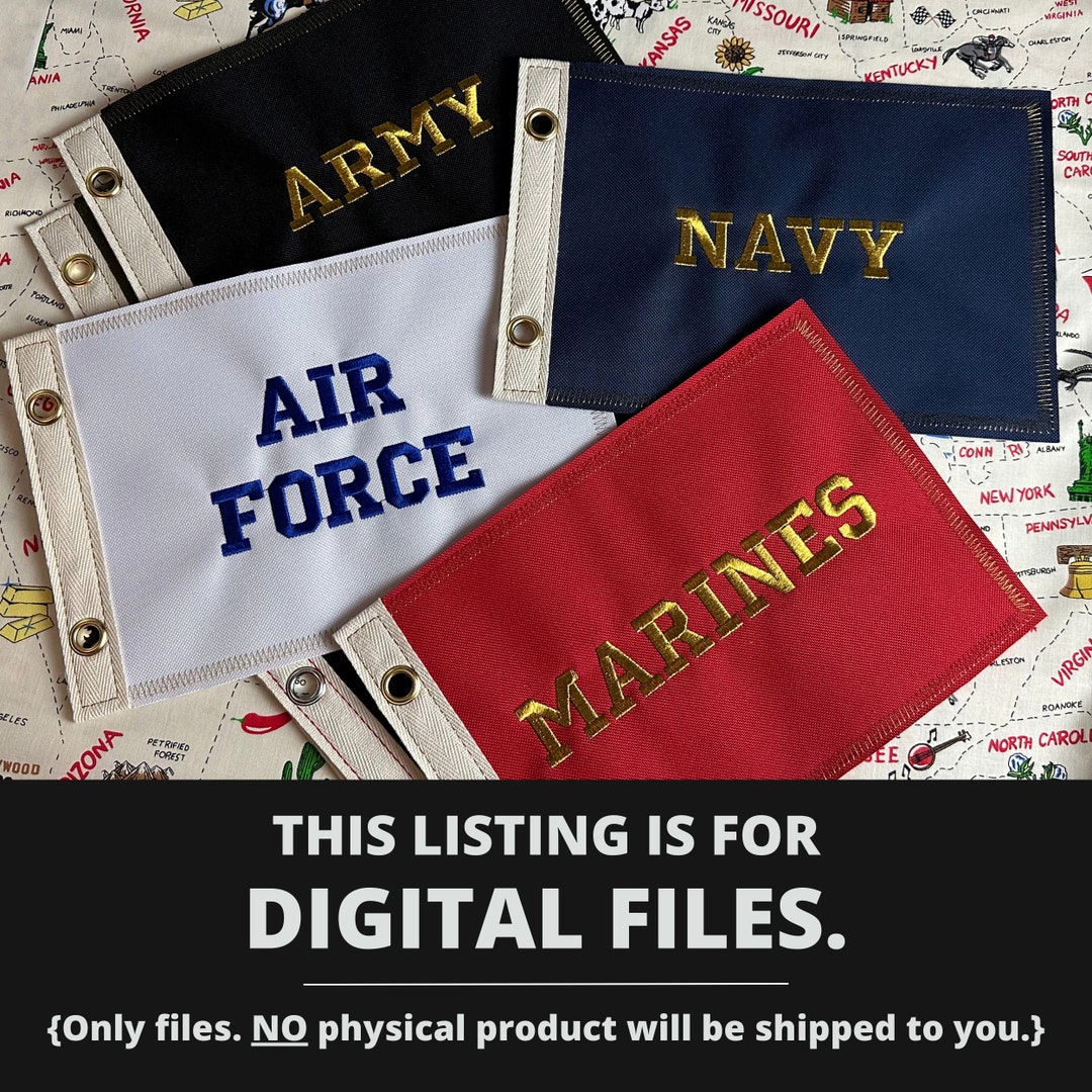 ITH 7"x10.5" Military Banners Files in the Hoop Custom Pennants Camp ...