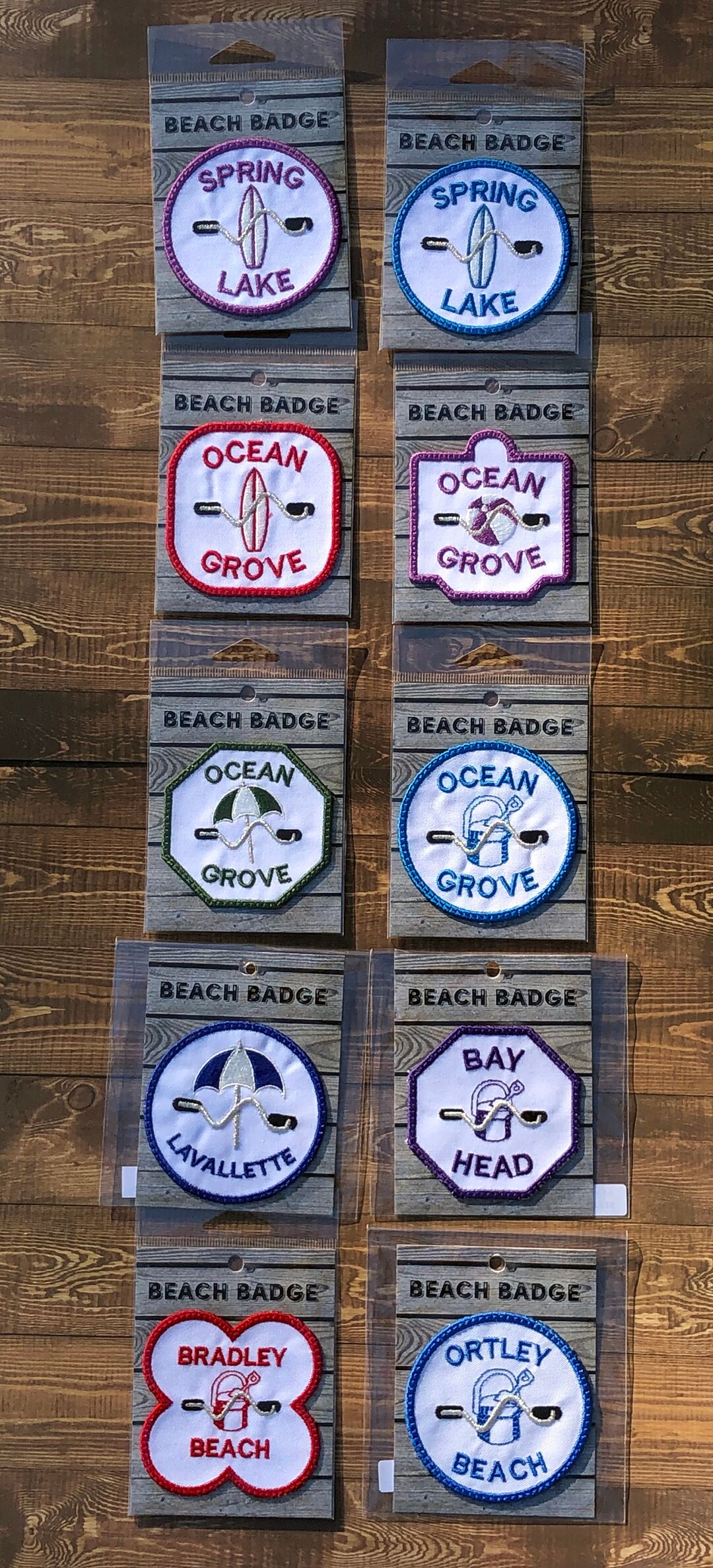 3" Beach Badge Iron on Patch, Jersey Shore, Ocean Grove, Spring Lake ...