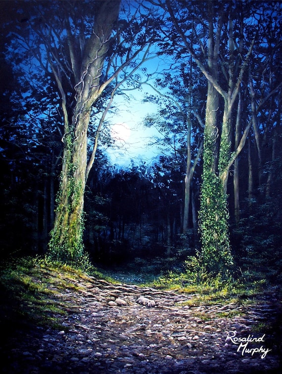 Moonlit Forest Path