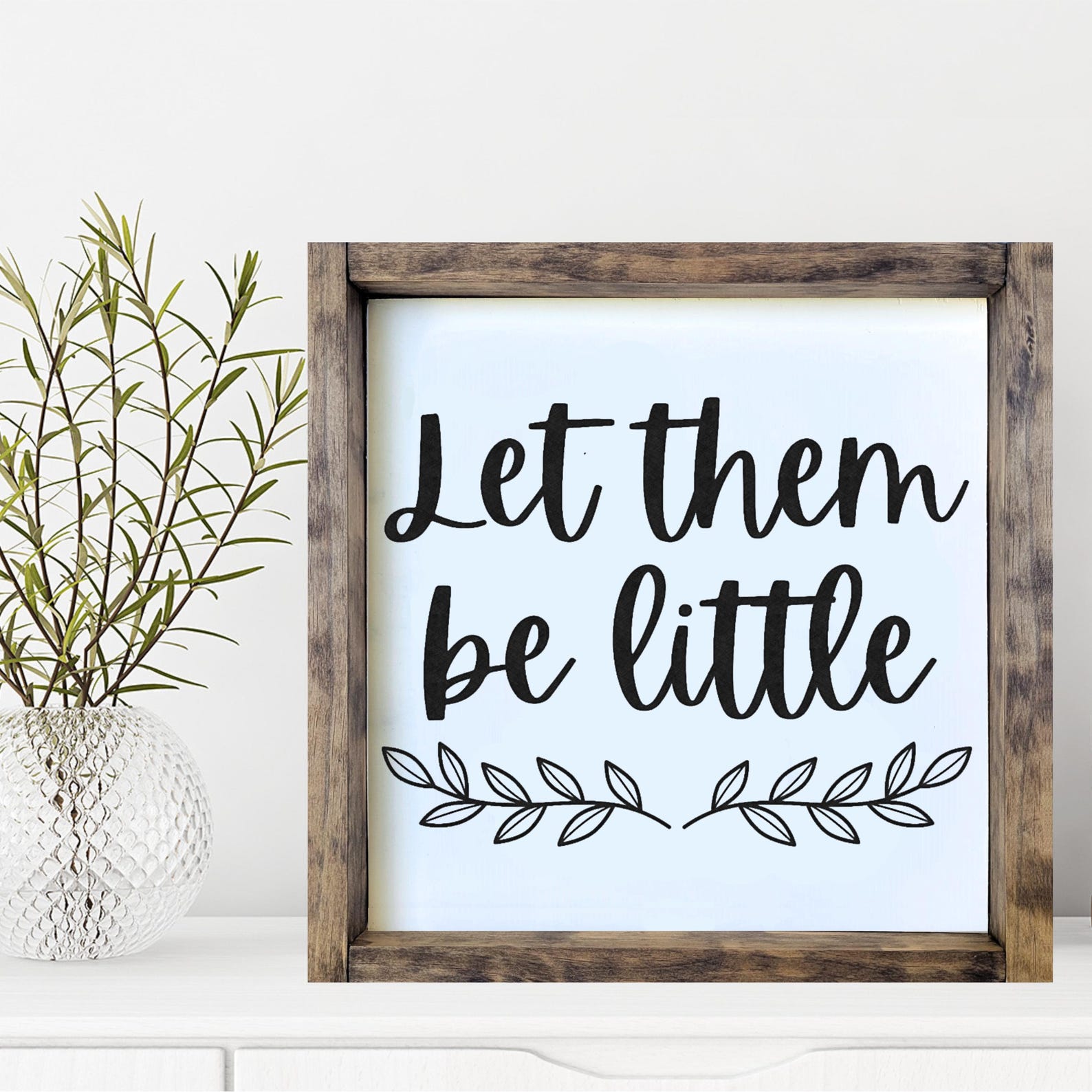 Let Them Be Little | Wood Sign With Frame | Nursery Decor | Daily ...