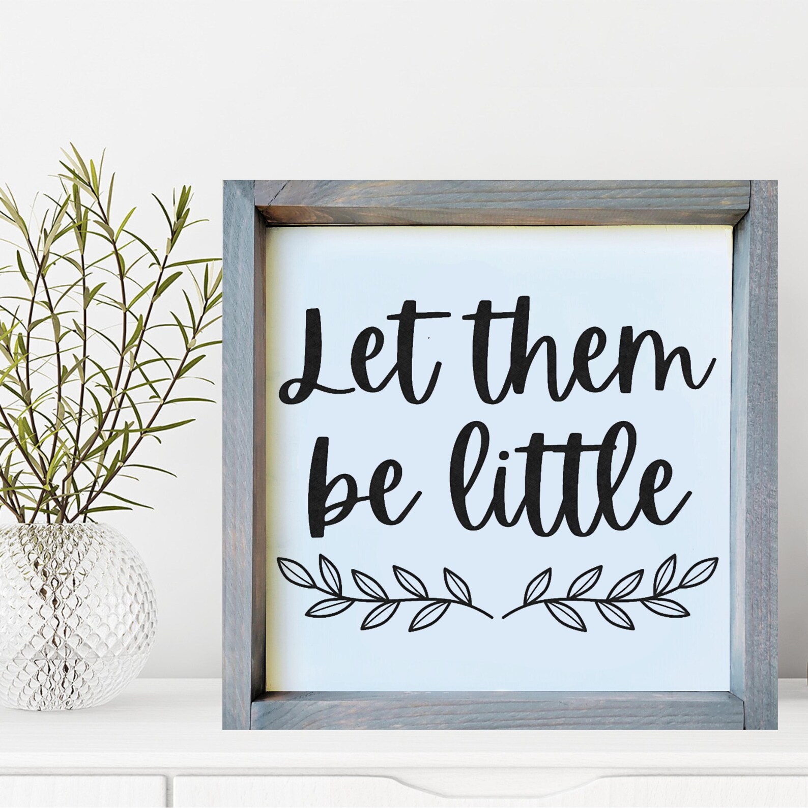 Let Them Be Little | Wood Sign With Frame | Nursery Decor | Daily ...