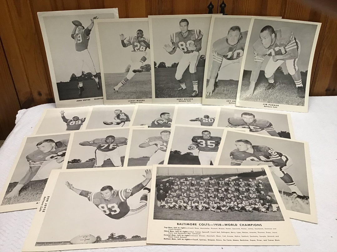 1958 Baltimore Colts World Champions Team Photograph and Individual ...