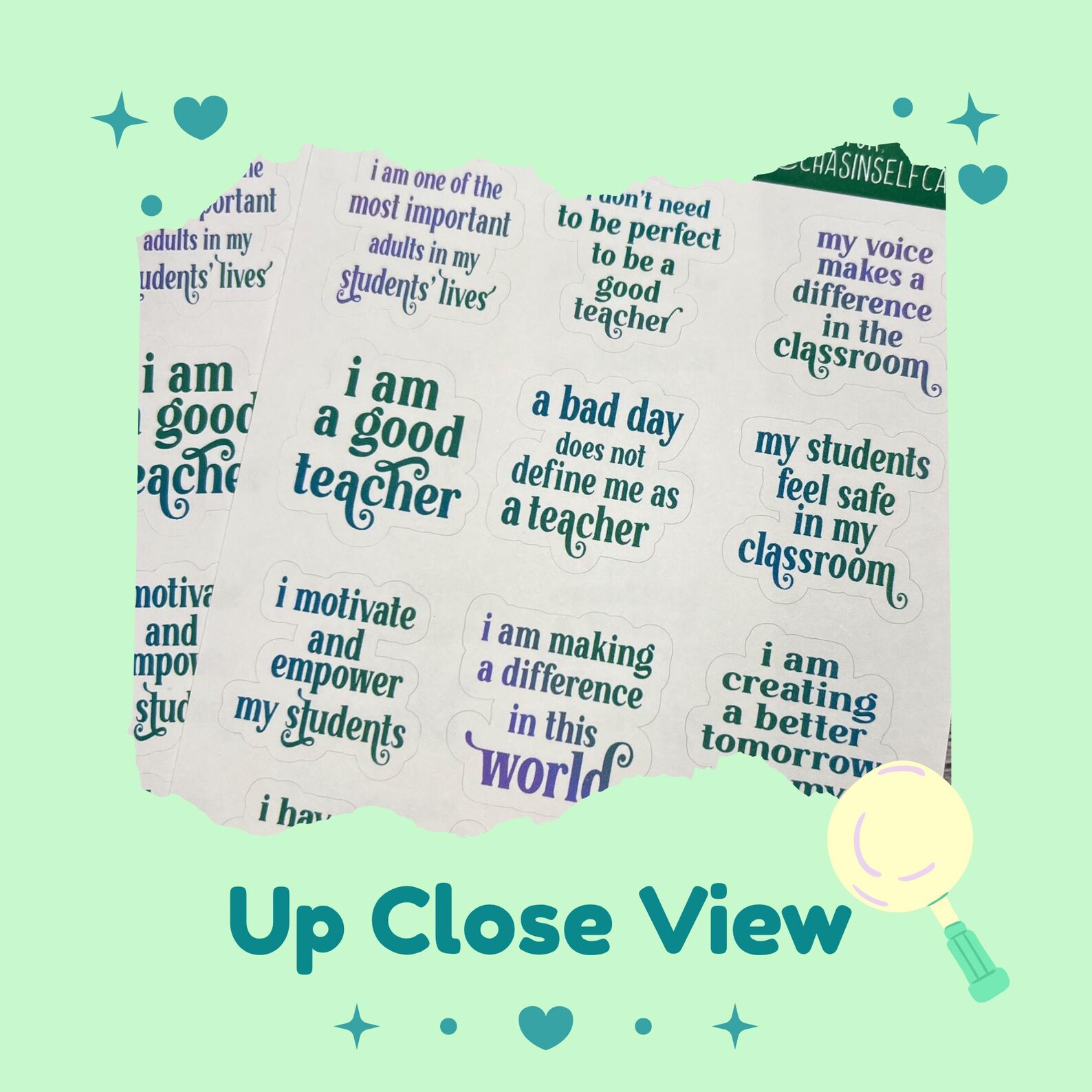 Teacher Affirmation Sticker Sheet: Motivational Planner Decals ...