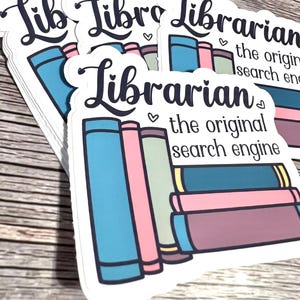 Librarian Stickers, School Library, Book Lover Sticker, Gift for Reader ...
