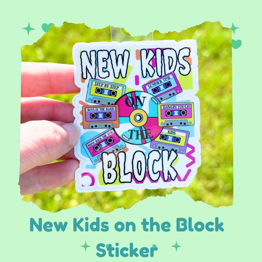 NKOTB Sticker: Neon 90s Cassette Tape Vinyl Decal - New Kids on the ...