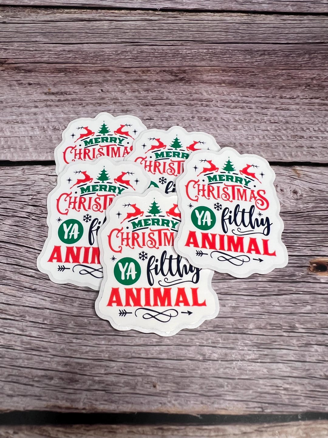 Filthy Animal Sticker, Funny Christmas Sticker, Merry Christmas, Laptop ...