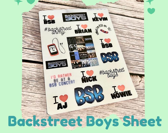 Backstreet Boys Sticker, Boy Band Sticker Sheet, Bsb-inspired 90s Pop ...
