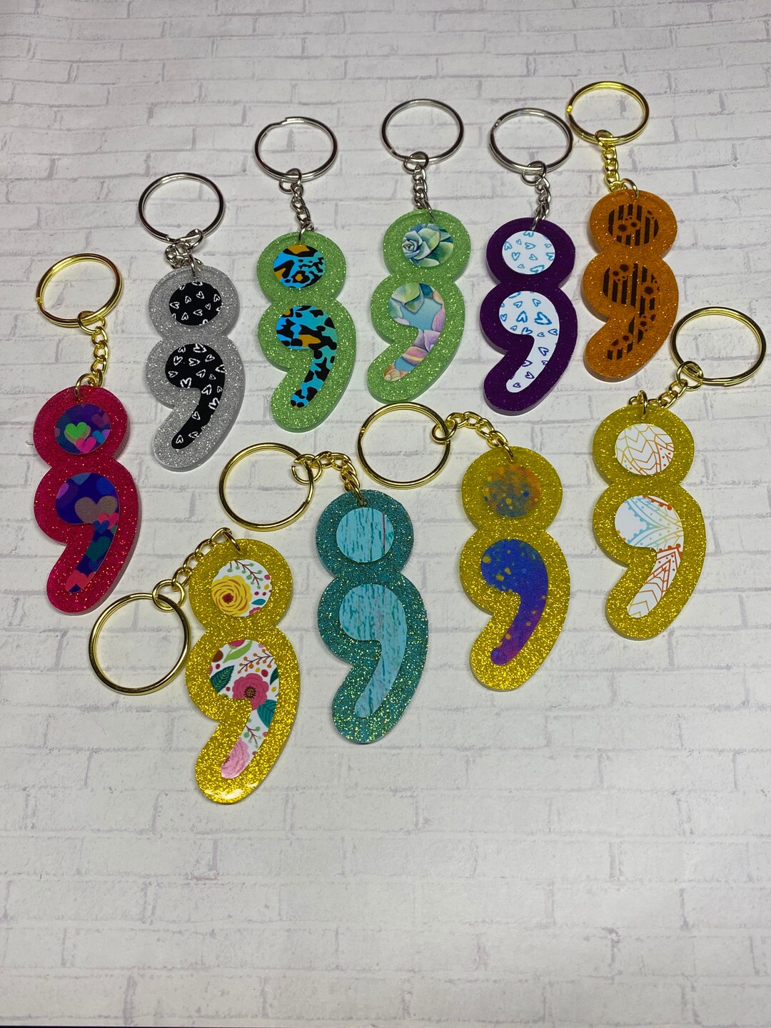 Semi Colon Keychain, Mental Health Awareness, Suicide Awareness ...
