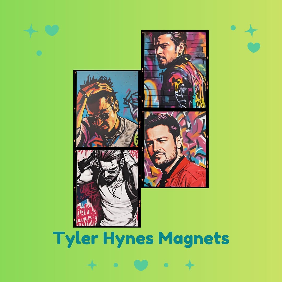 Tyler Hynes Graffiti Magnet Set: Fun Gift for Hallmark Fans - Etsy