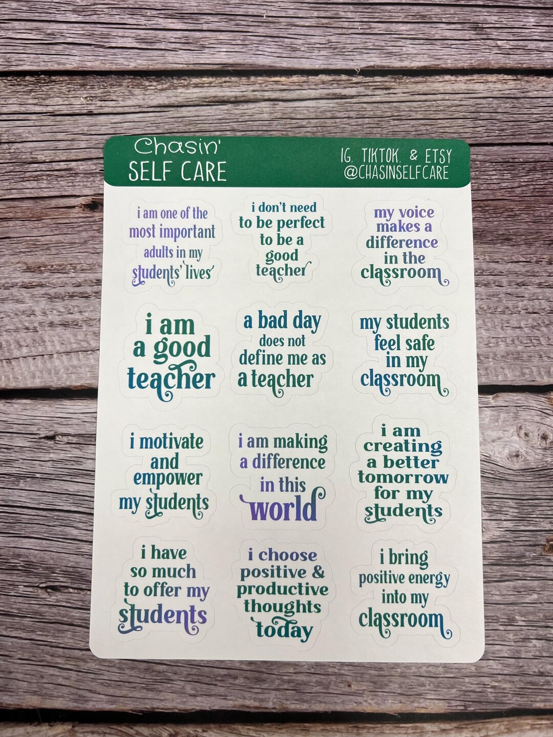 Teacher Affirmation Sticker Sheet, Motivational Educator, New Teacher ...