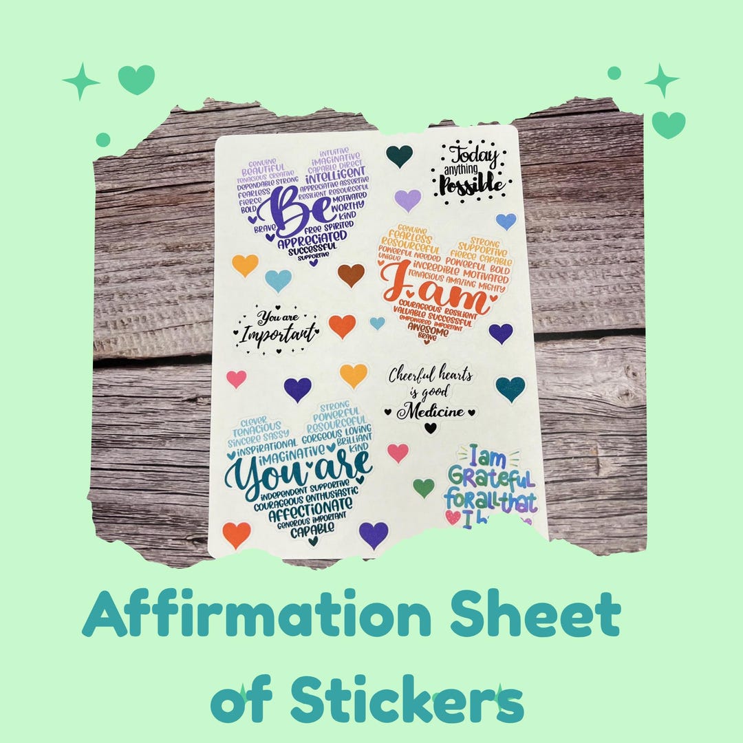 Affirmation Sticker Sheet: Motivational Stickers for Teachers - Etsy