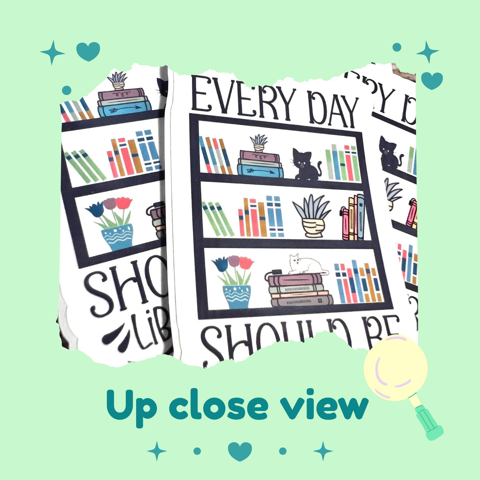 Library Day Bookshelf Sticker: Vinyl Decal for Book Lovers - Etsy