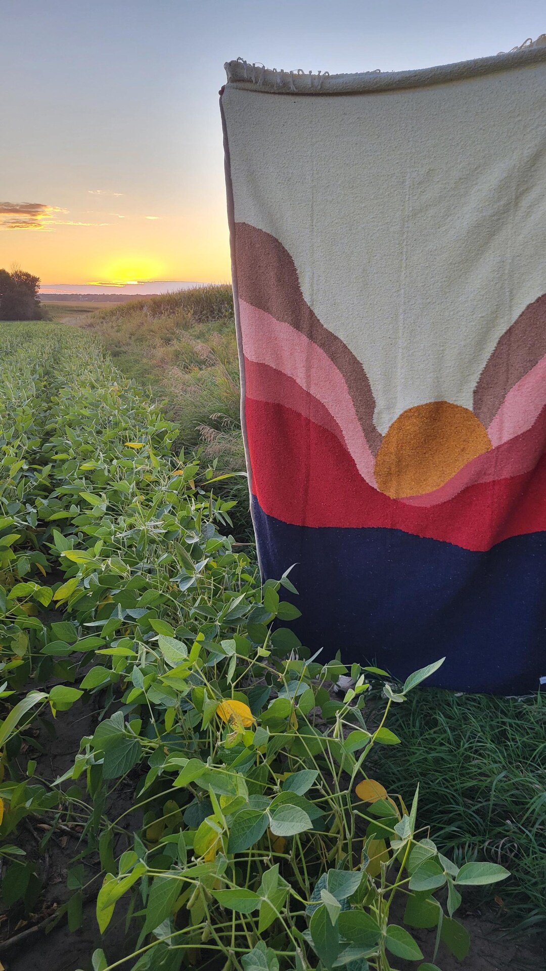 Desert Sunset Hand Woven Blanket. Sustainable Eco-friendly Blanket Yoga ...