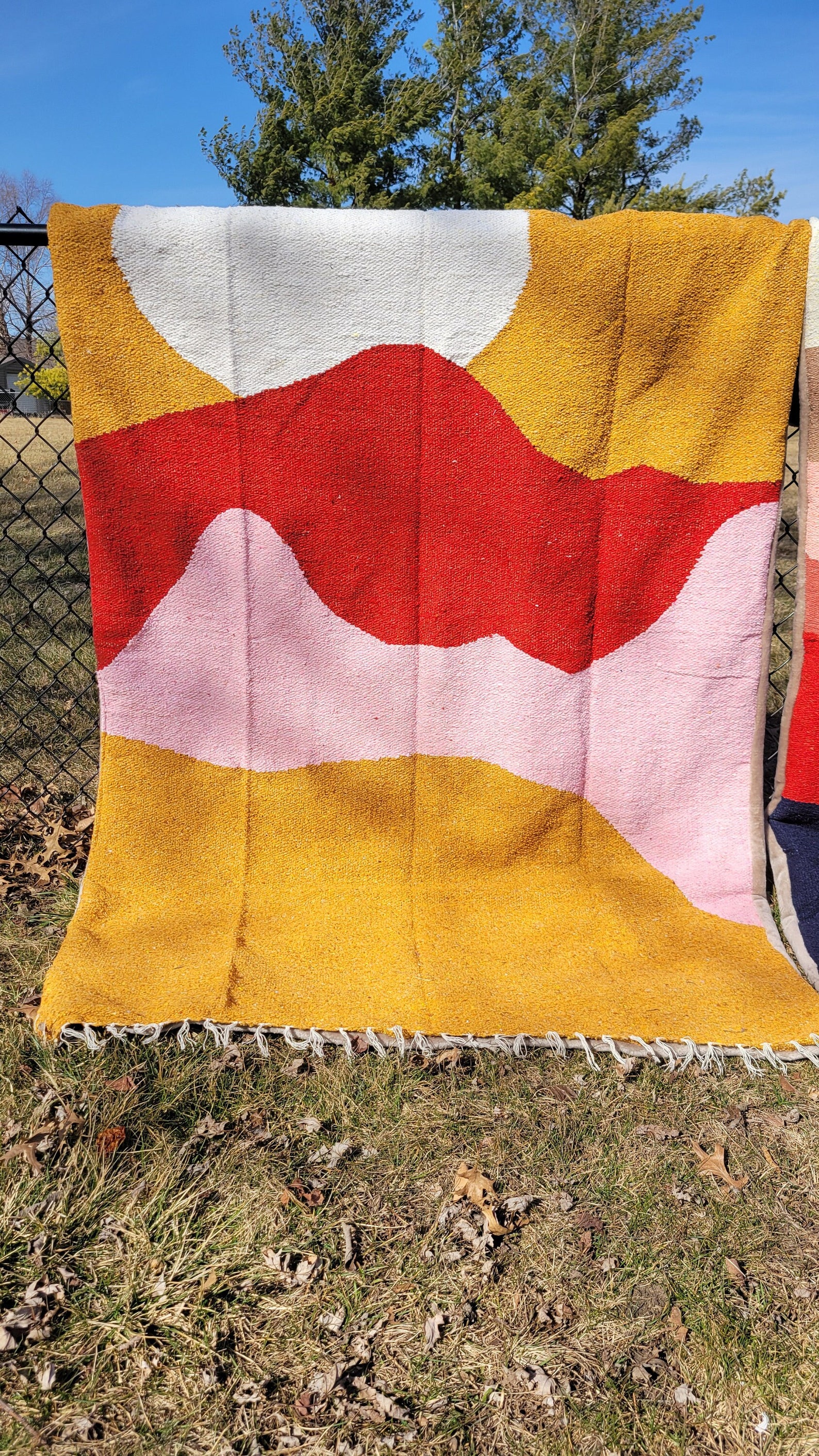 XL Golden Hour Mexican Blanket. Multi Color Front With Super Soft Minky ...