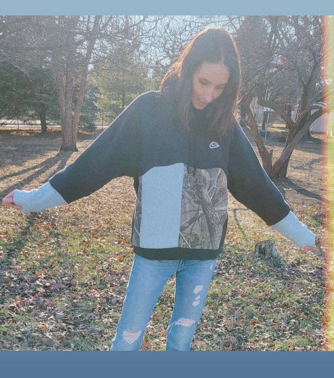 Reworked Hoodie. 1 of 1 Camo / Black Hoodie. Upcycled Sweatshirt ...