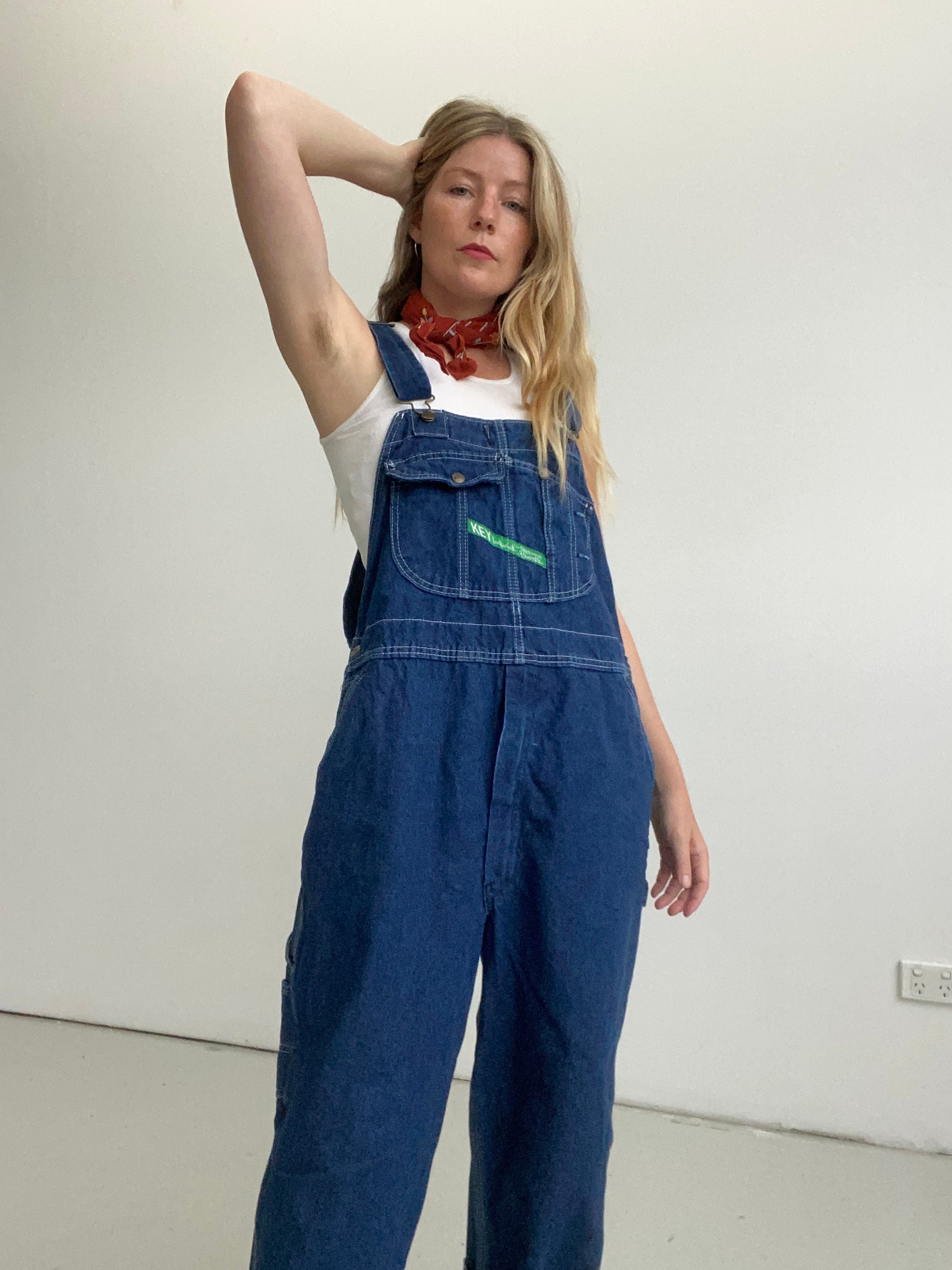 Vintage Dark Wash Denim KEY Overalls, American Vintage, Dungarees, One ...