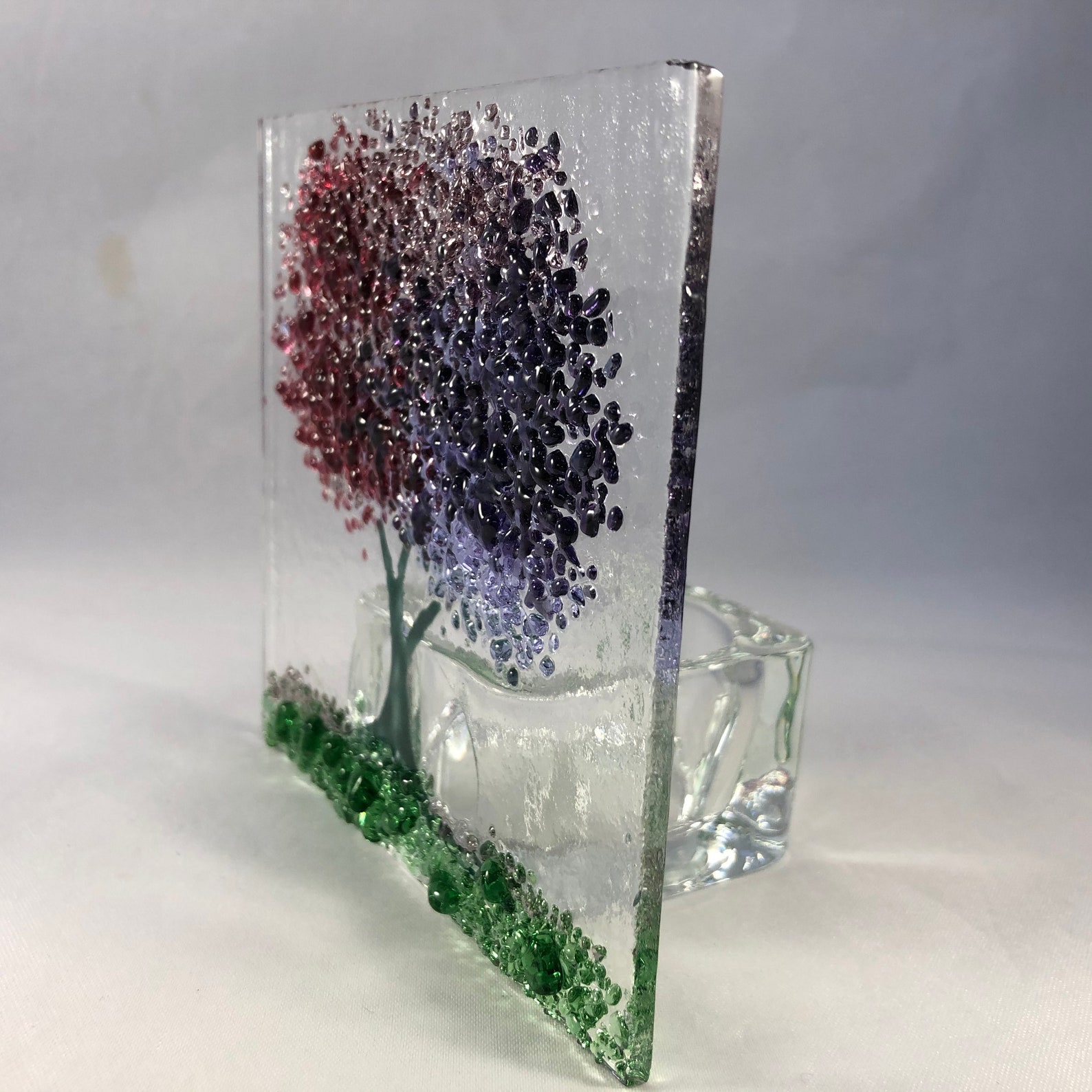 Floral Glass Plaque Candle Display Tree in Shades of Pinks - Etsy UK