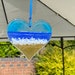 Seaside Glass Suncatcher, Beach Scene Heart, Glass Art, Fused Glass ...